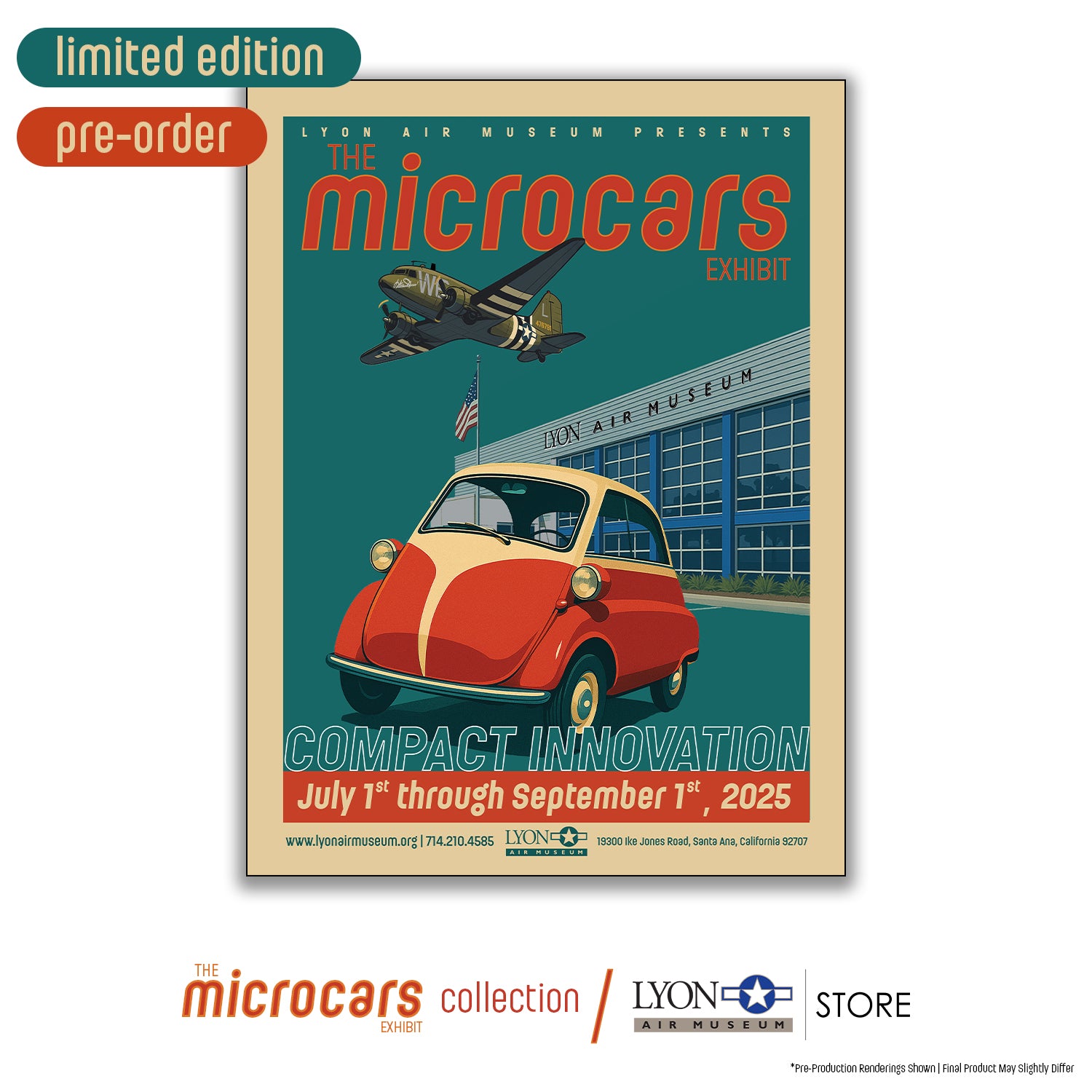 microcars POSTER - ARTIST SIGNED - LIMITED EDITION 1 of 250 NUMBERED P ...
